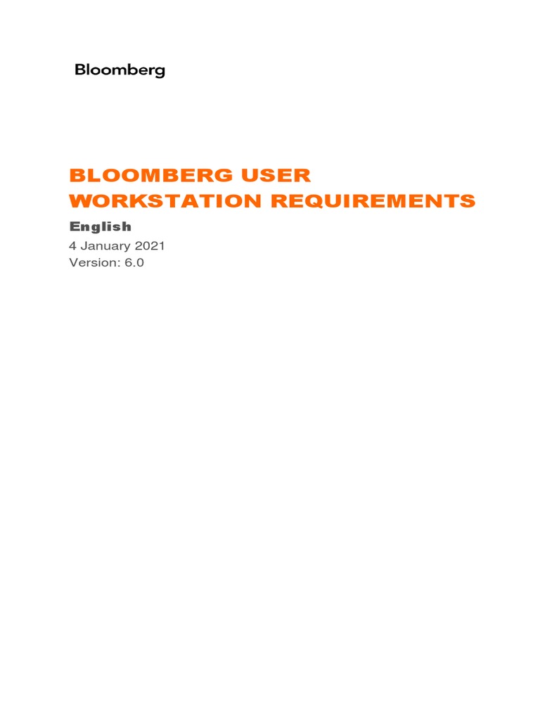 Bloomberg User Workstation Requirements: English | PDF | Desktop ...