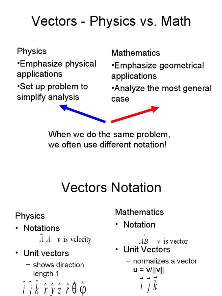 Vectors The Problem | PDF | Euclidean Vector | Theoretical Physics