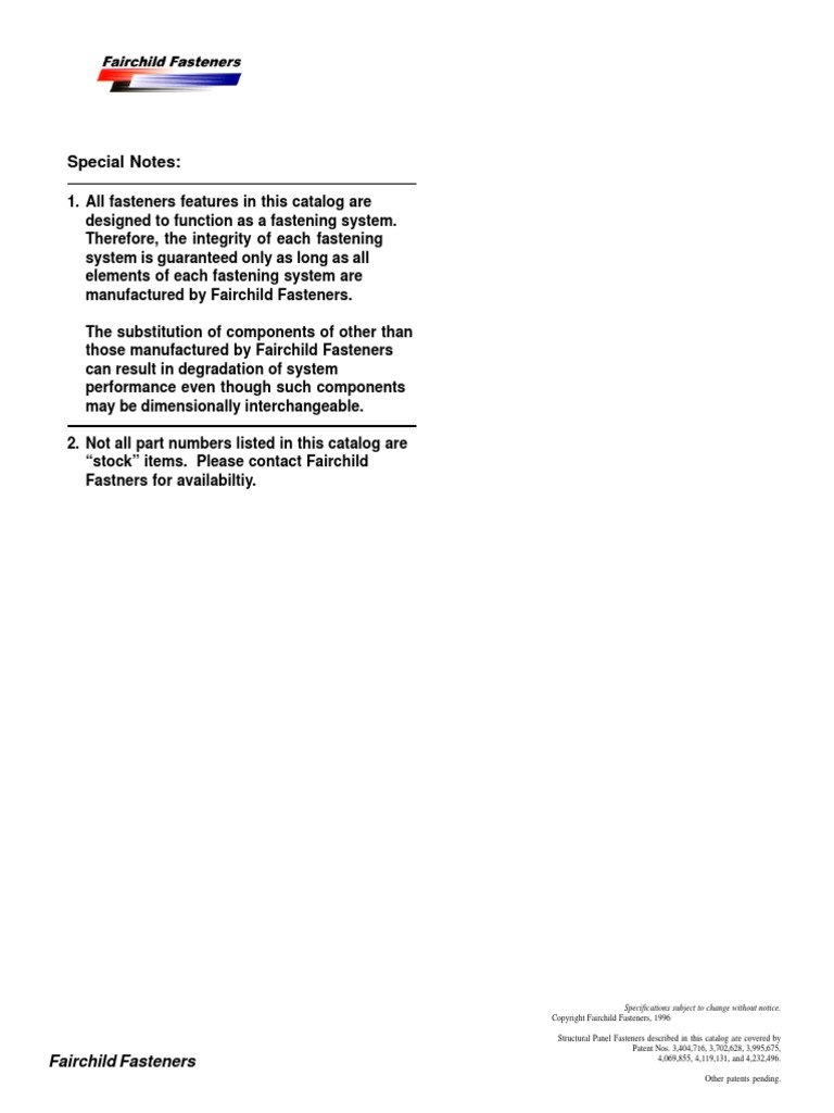 Tridair - Fairchild Structural Panel Fasteners | PDF | Rivet | Nut ...