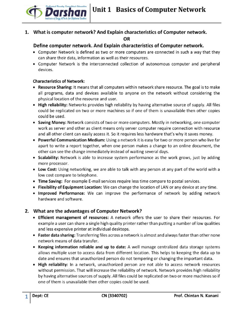 CN GTU Study Material E-Notes Unit-1 17032020060405AM | PDF