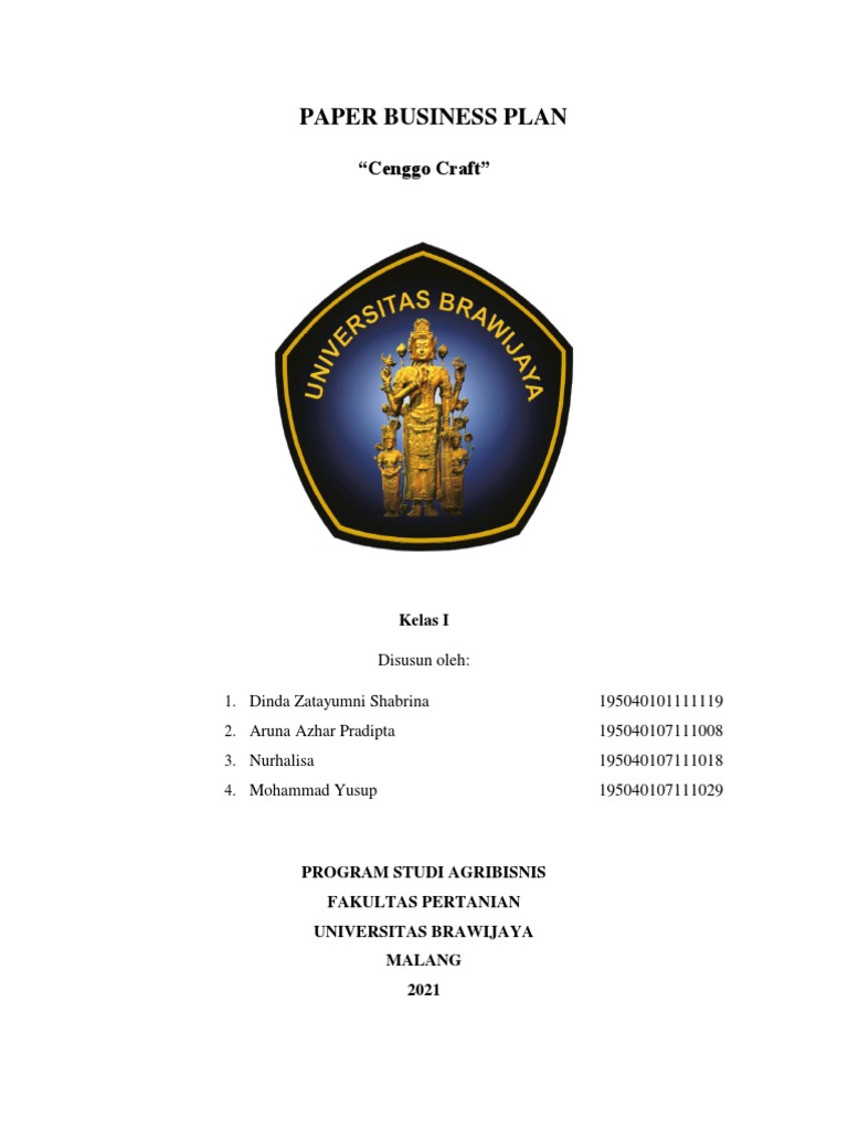 Paper Business Plan Kelompok 6 - Cenggo Craft | PDF