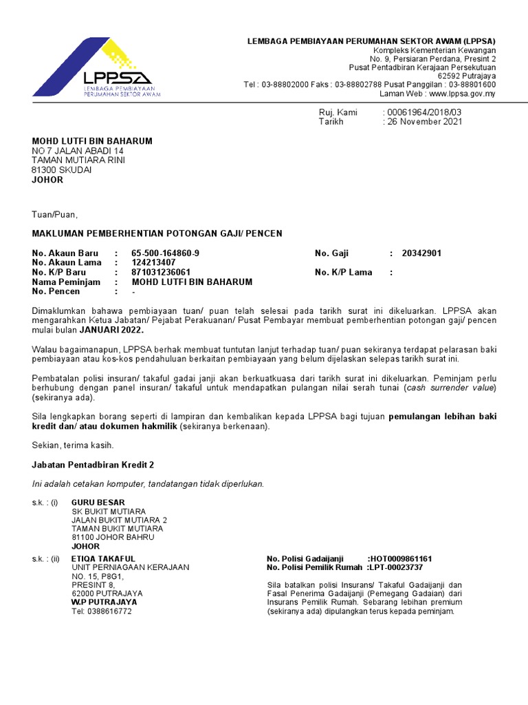 Pemulangan Wang Lebihan LPPSA | PDF