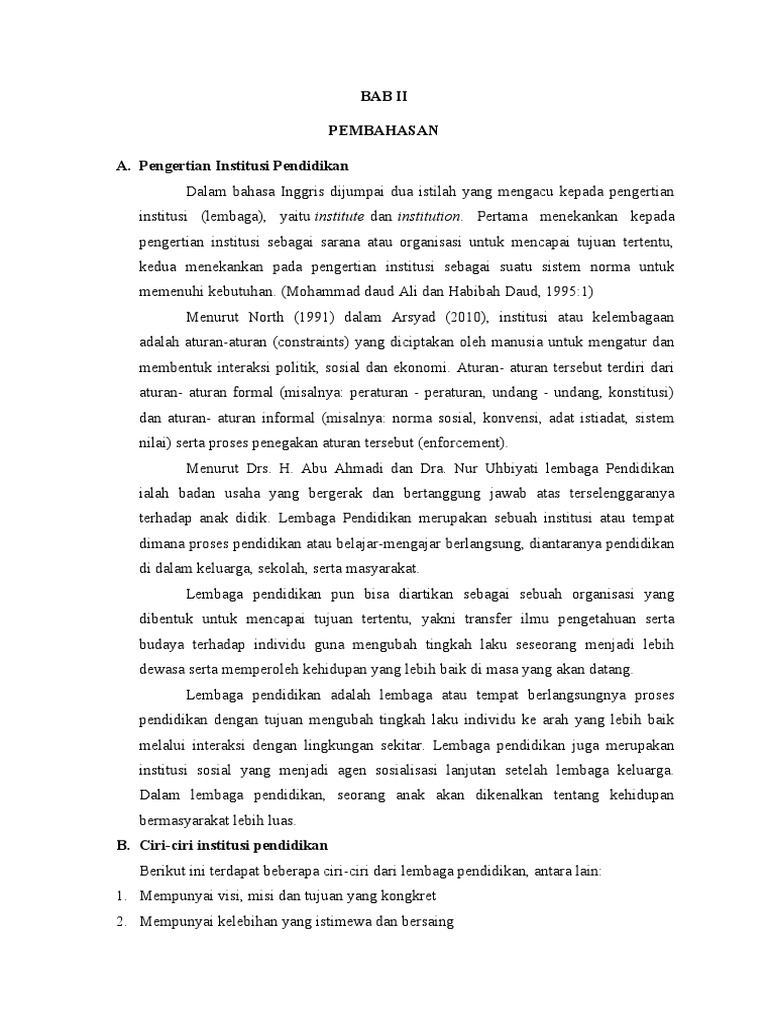 BAB II Institusi Pendidikan | PDF