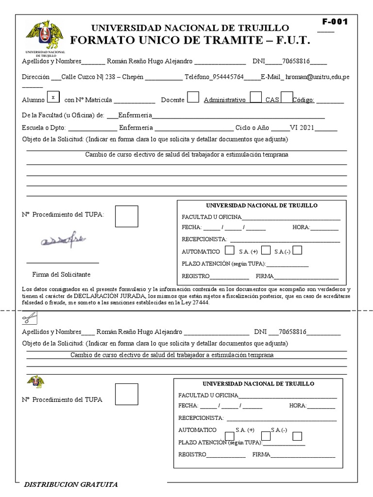 F-001 Fut | PDF | Gobierno y personalidad