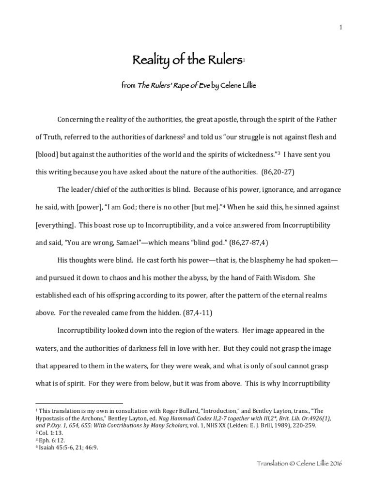 Reality of The Rulers (Lillie) | PDF | Cain And Abel | Christianity