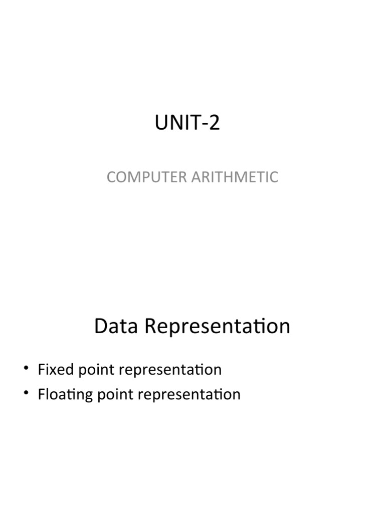 UNIT-2 Data Representation | PDF | Subtraction | Computer Architecture