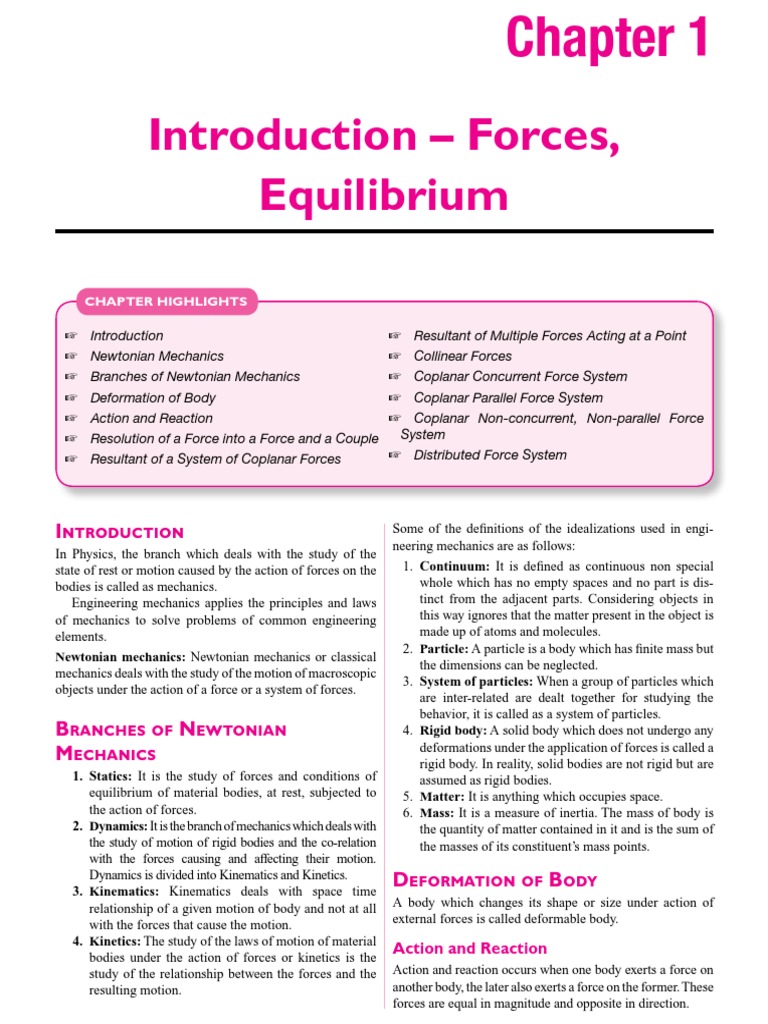 Introduction to Forces and Equilibrium | PDF | Force | Mechanics