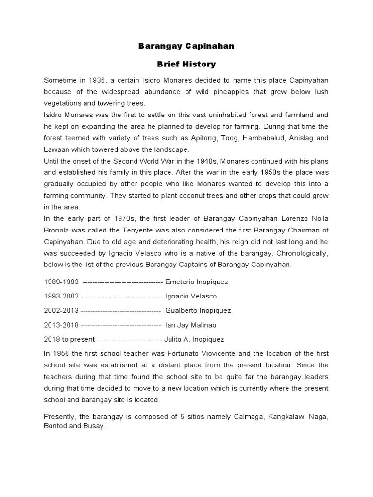 History of Barangays in Villaba, Leyte | PDF | History