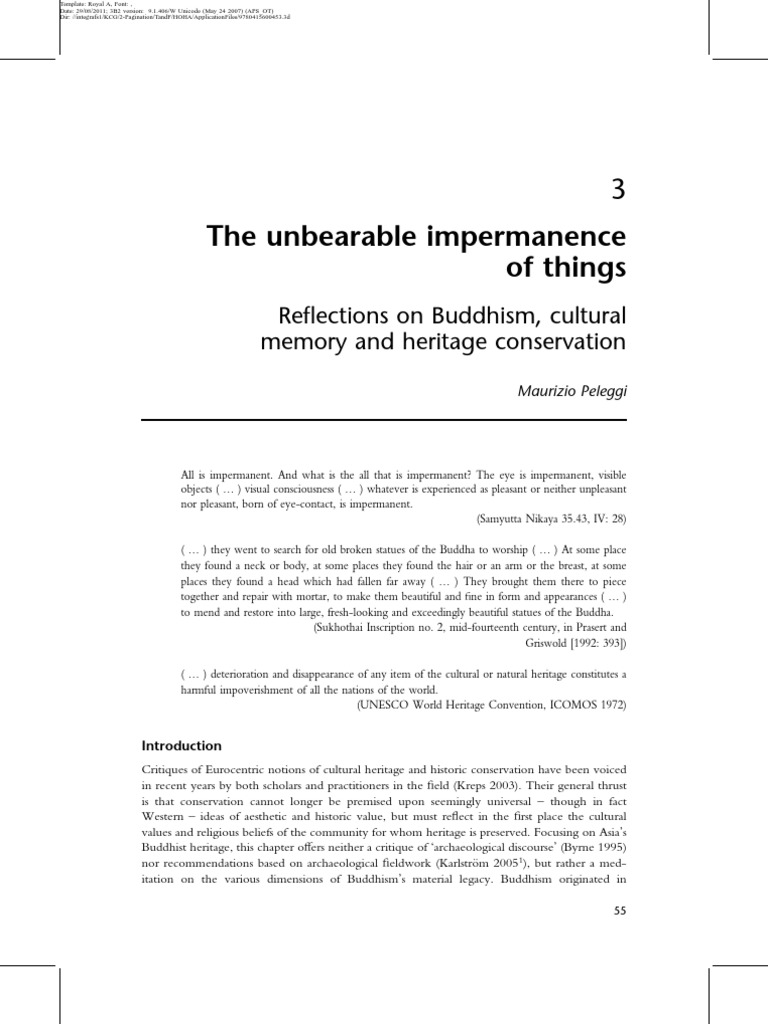 The Unberable Impermanence of Things Ref | PDF