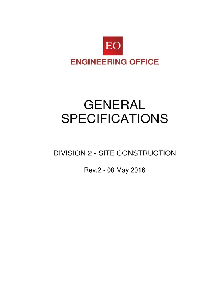 Division 2 - Site Construction - Cover Page R2 | PDF