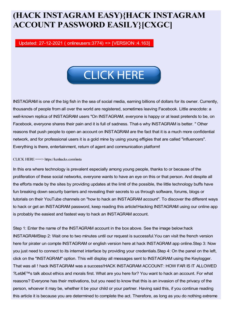 (Hack Instagram Easy) (Hack Instagram Account Password Easily) (CXGC ...