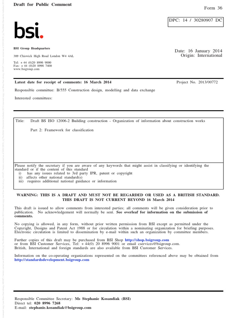 BS ISO 12006-2: Building Construction - Organization of Information ...