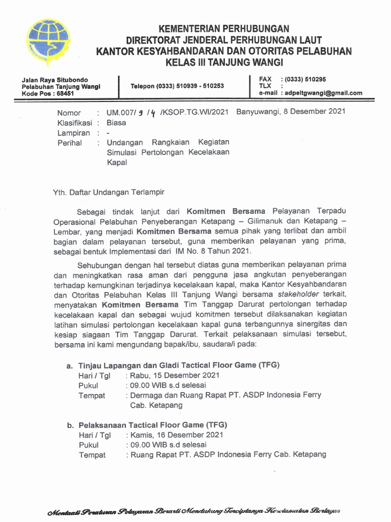 Undangan Rangkaian Simulasi Yth. Daftar Terlampir | PDF