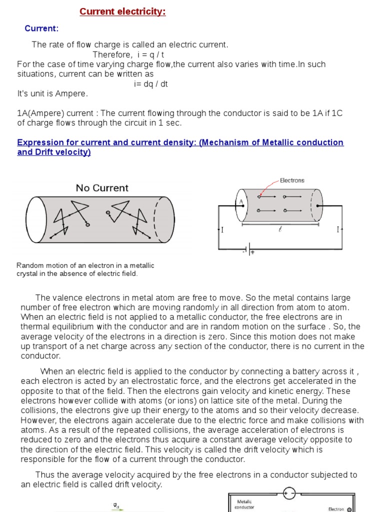 Current Electricity | Download Free PDF | Electrical Resistivity And Conductivity ...