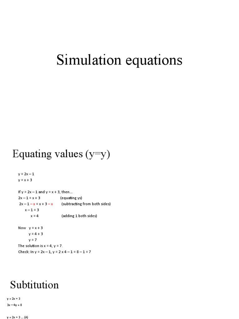 Simulation Equations Pdf