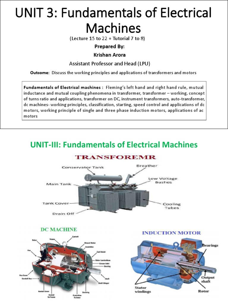 ECE131 Unit 3 | PDF | Electric Motor | Transformer