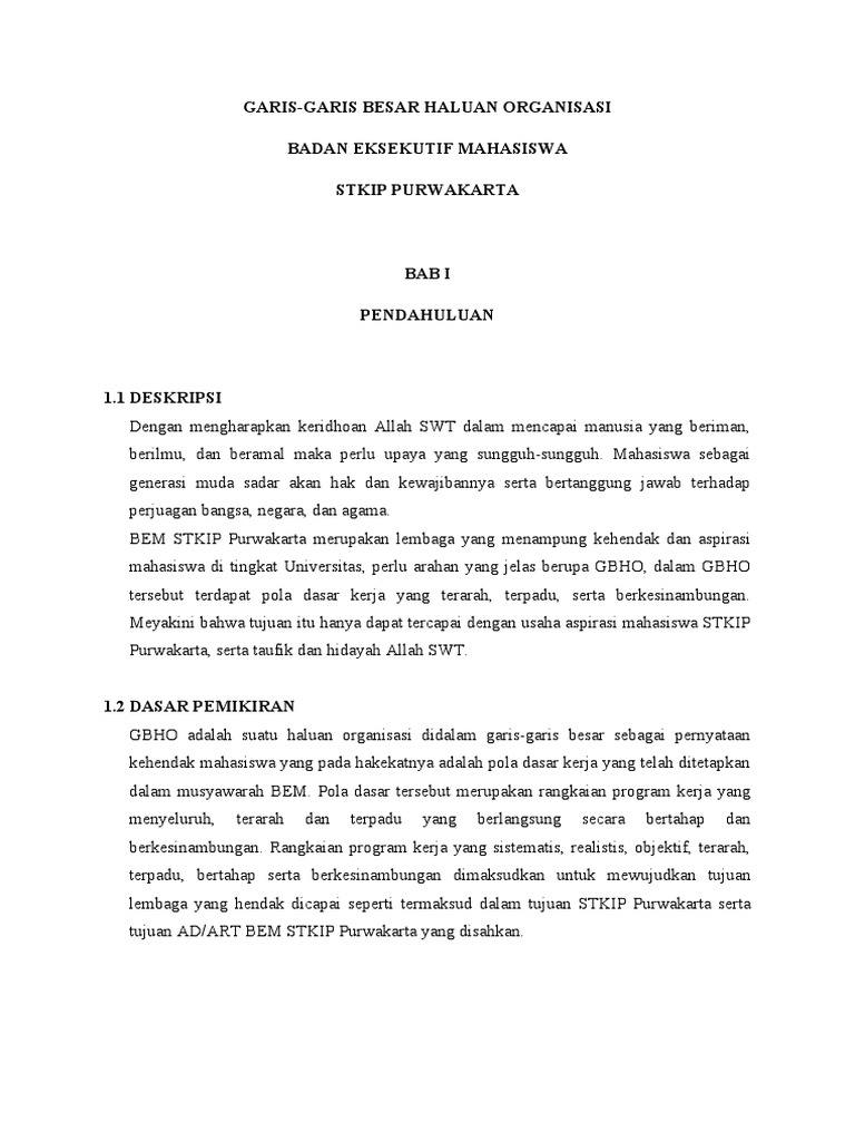 Gbho Bem Stkip Purwakarta | PDF