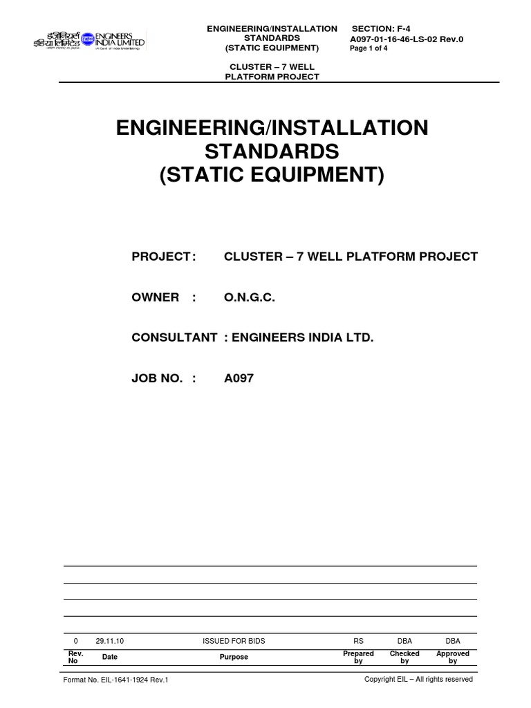 EIL Standard | PDF | Pipe (Fluid Conveyance) | Heat Exchanger
