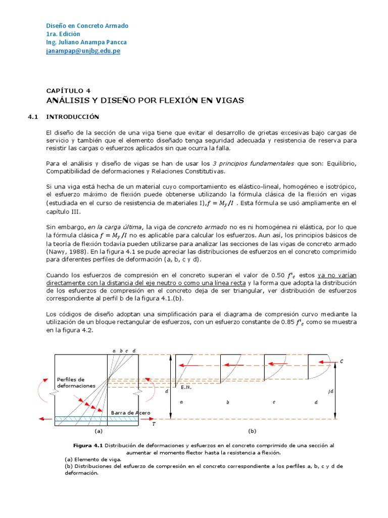 Capítulo 04 - Análisis y Diseño Por Flexión en Vigas | PDF | Doblar | Concreto reforzado