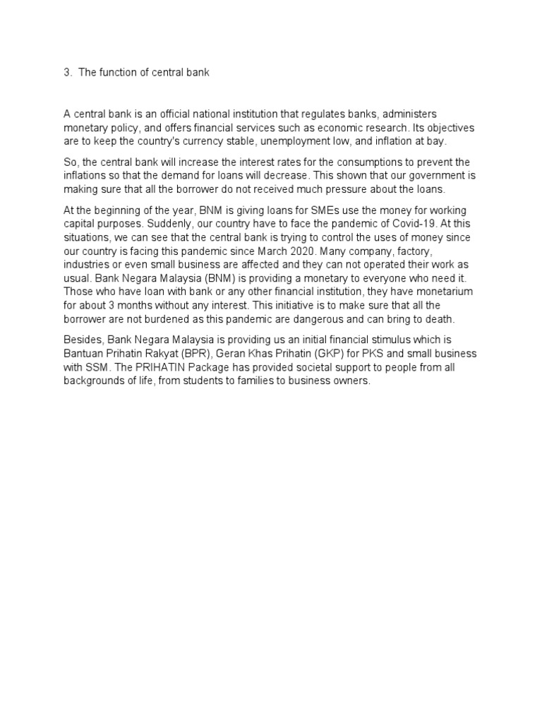 Functions of BNM | PDF