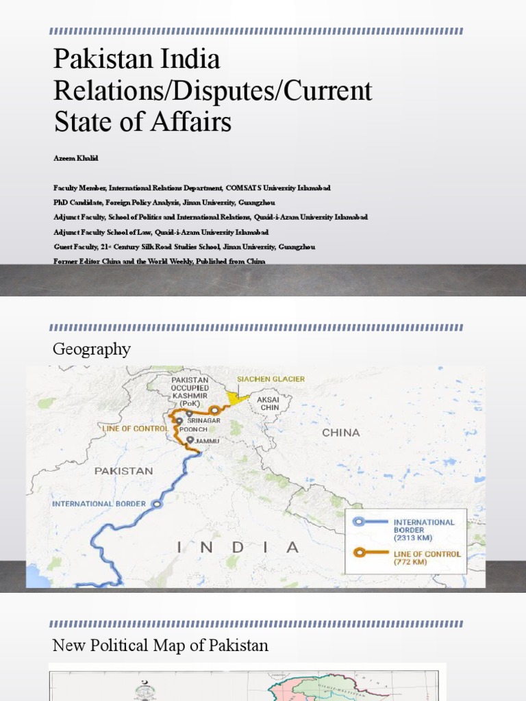 Pakistan India Relations and Current Scenarios | PDF | India–Pakistan ...