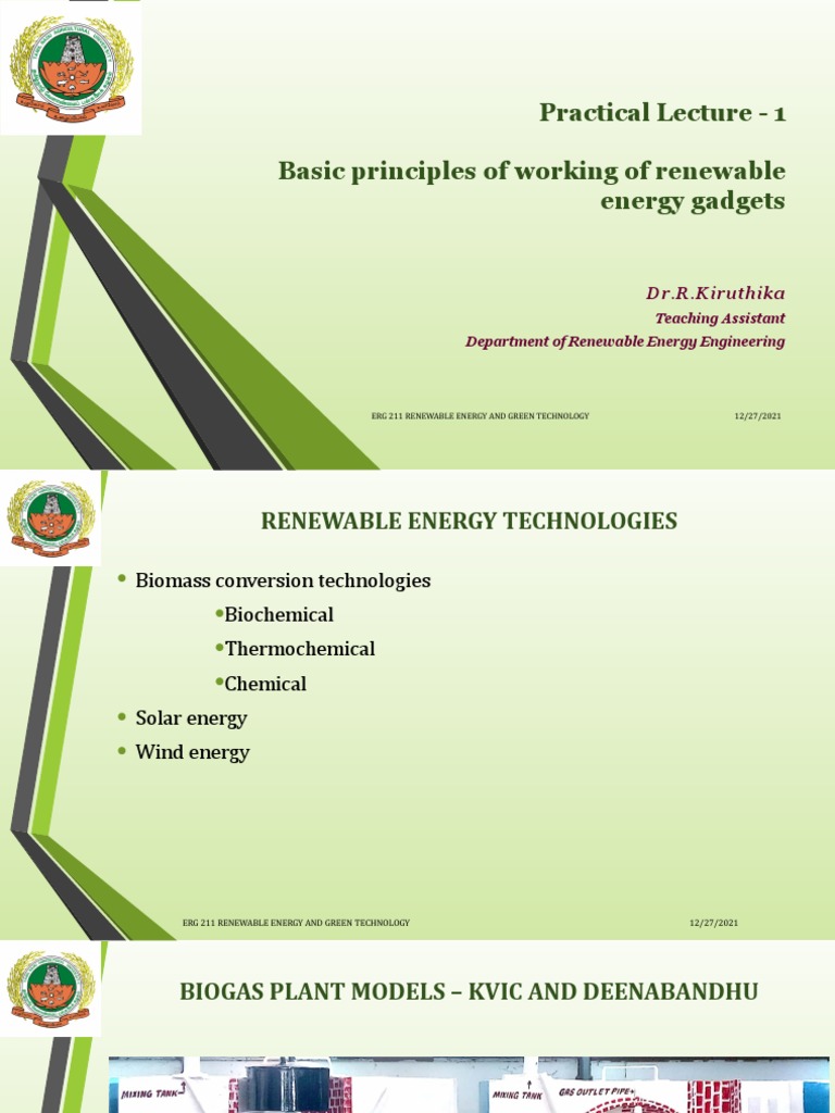 Practical Lecture 1 ERG 211 | PDF | Solar Energy | Renewable Energy