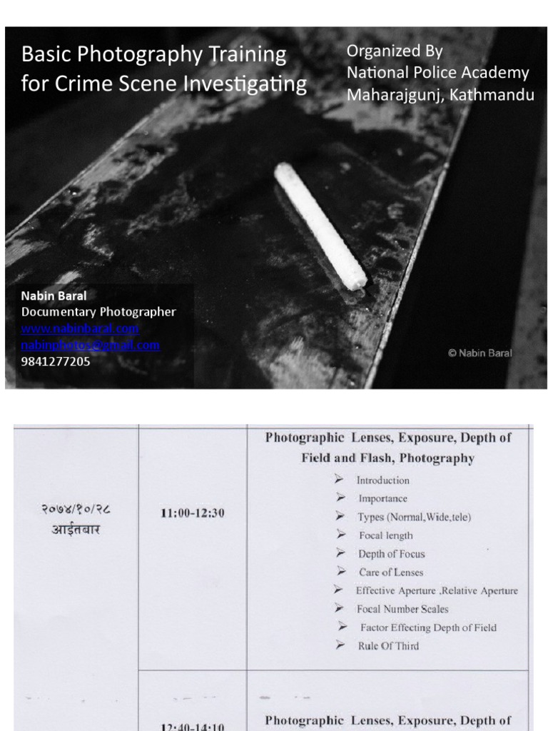 Taking Photos With Heart Connecting People To Nature: Basic Photography Training For Crime Scene ...