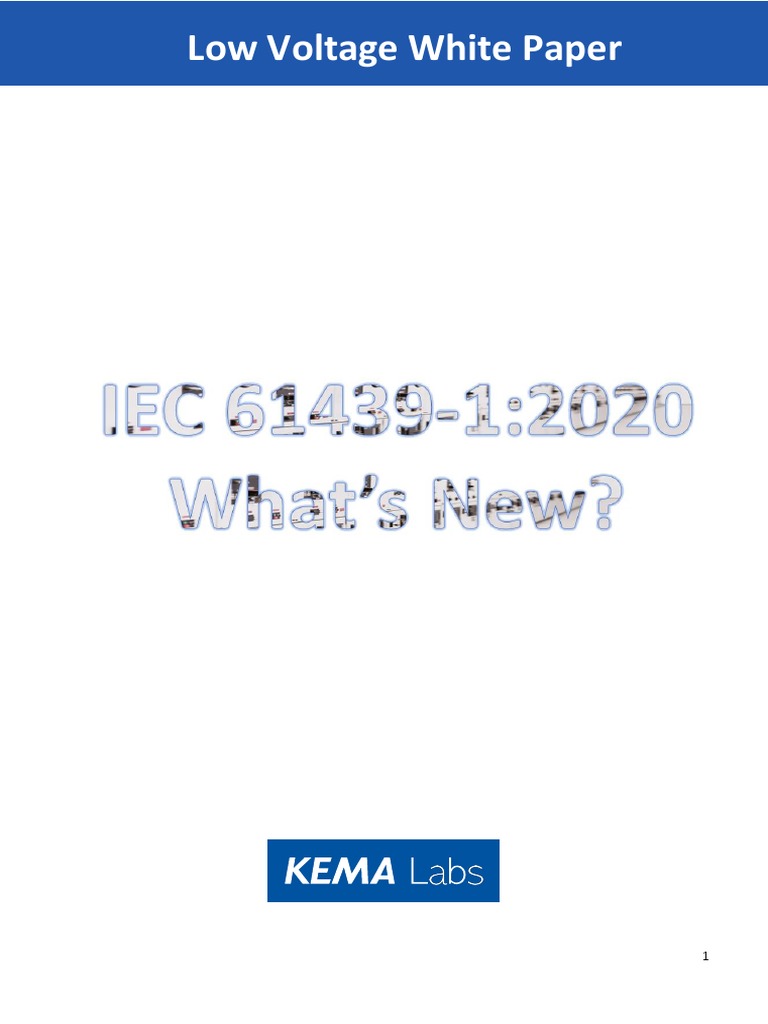 Kema Labs LV White Paper Iec 61439 1 2020 Whats New | PDF | Insulator ...
