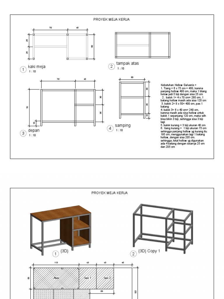 Sketsa Meja Dan Rak | PDF