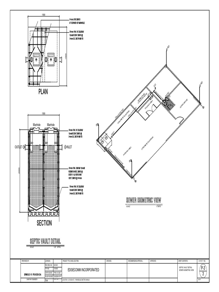Manhole plan and section details | PDF