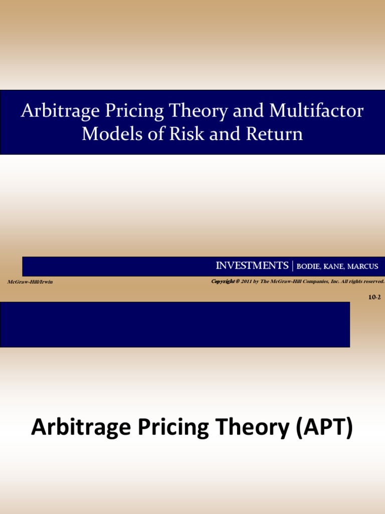Chapter 3 Arbitrage Pricing Theory - Part 2 | PDF | Arbitrage | Capital Asset Pricing Model