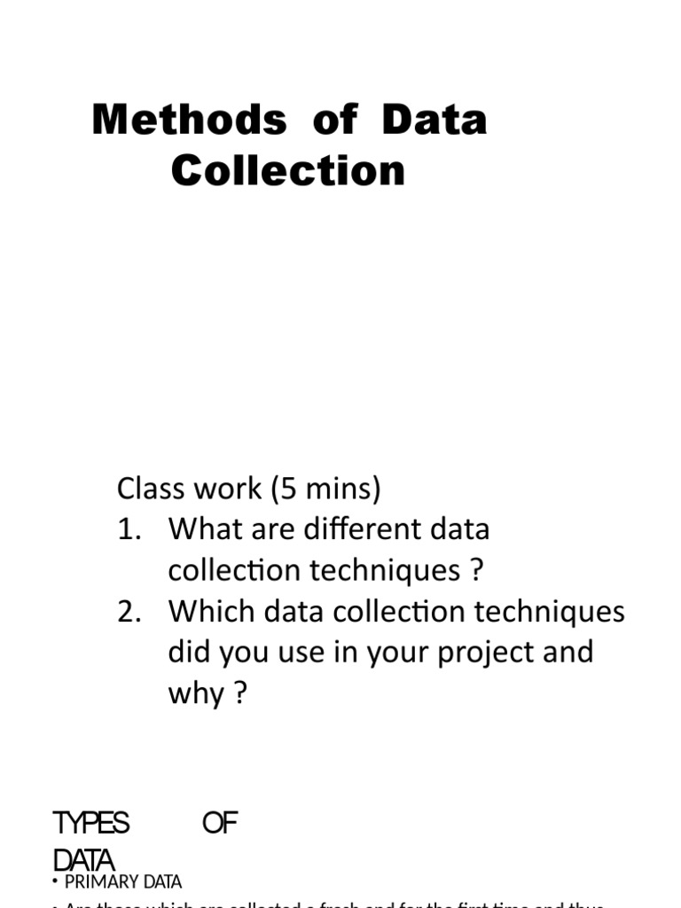 Data Collection Method | PDF | Questionnaire | Observation