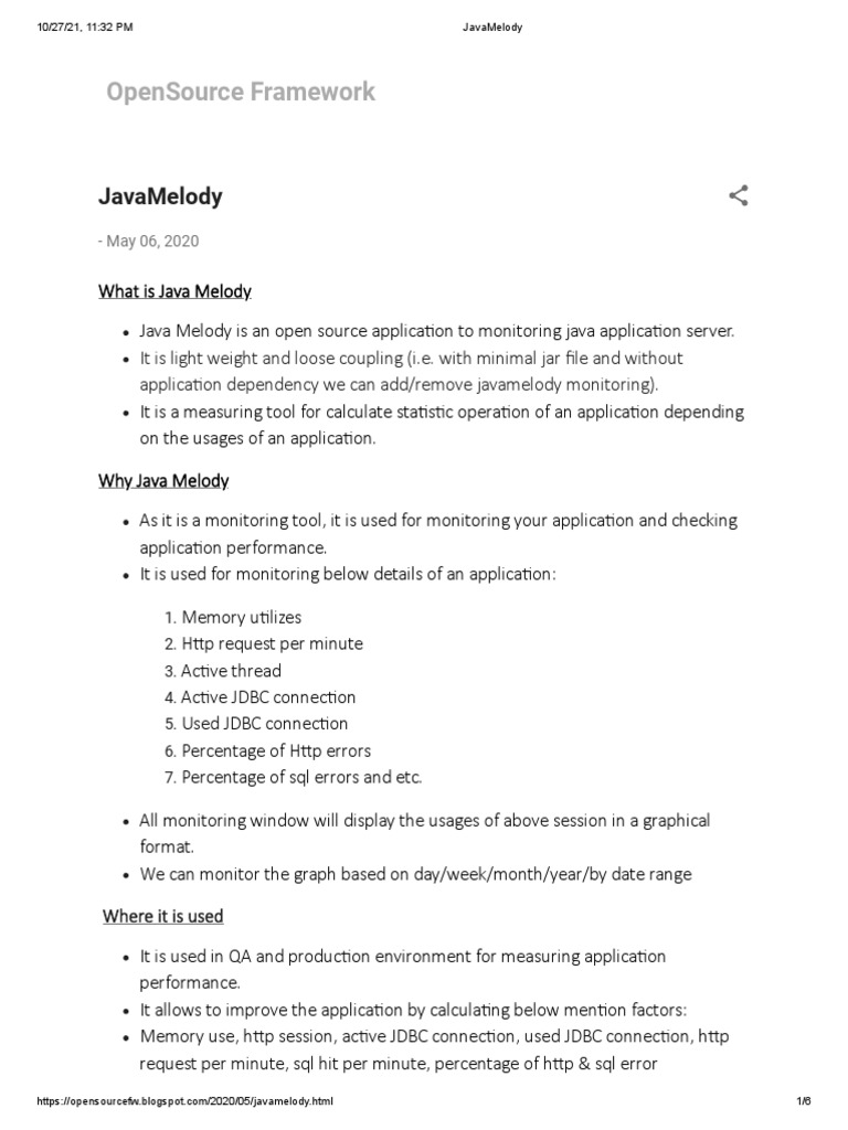 Opensource Framework Javamelody Pdf Java Programming Language 2017