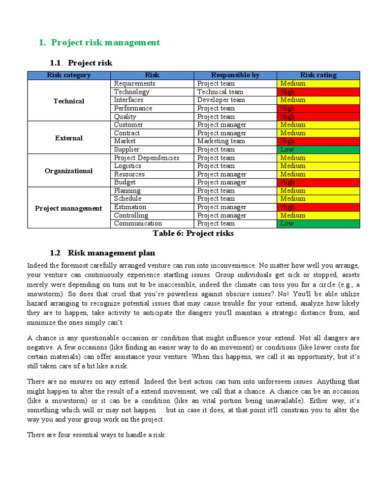 Project Risk Management | PDF | Risk | Risk Management