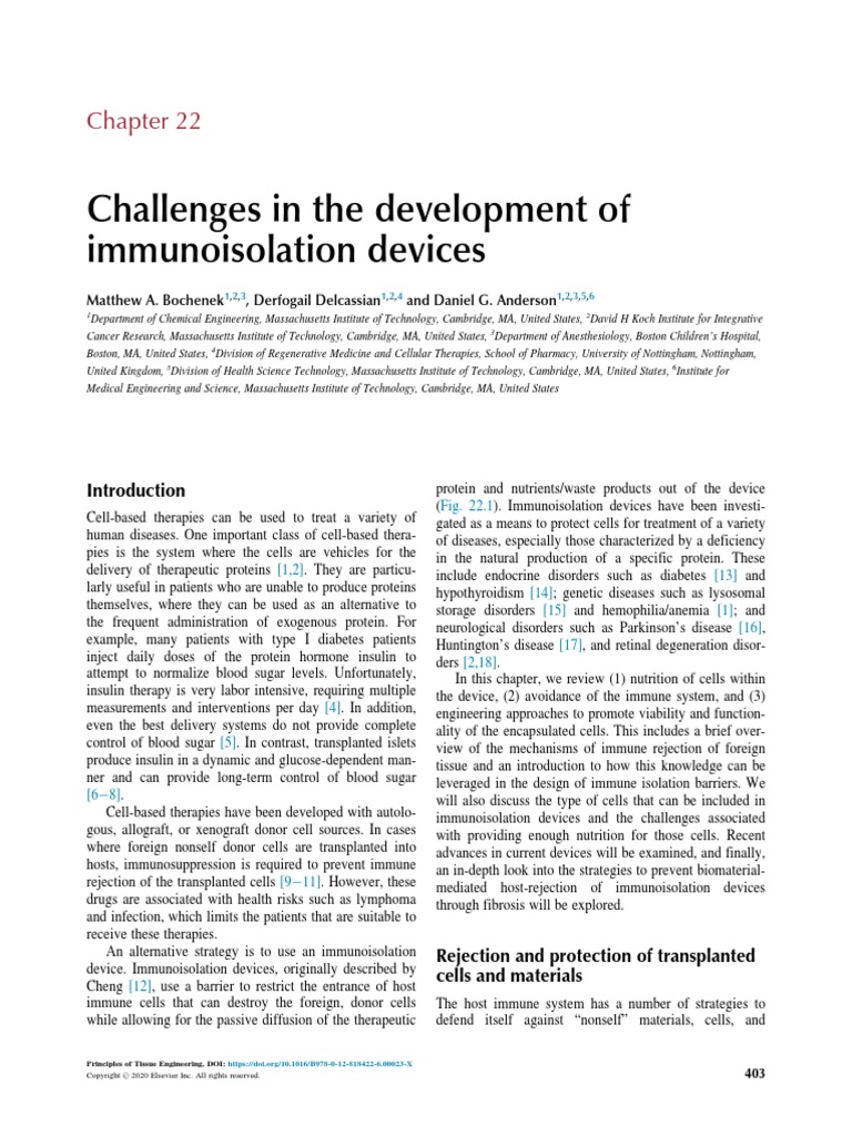 Challenges in The Development of Immunoisolation Devices | PDF ...