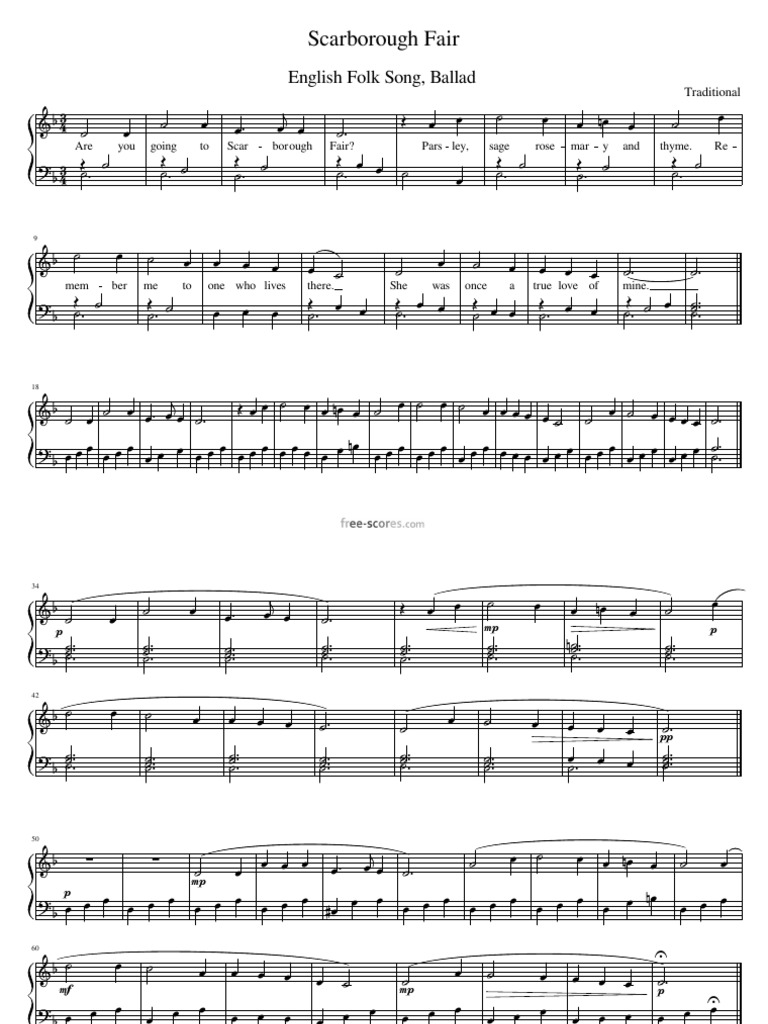 Scarborough Fair: English Folk Song, Ballad | PDF | Folk Music ...