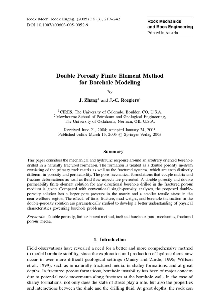 Double Porosity Finite Element Method For Borehole Modeling | PDF