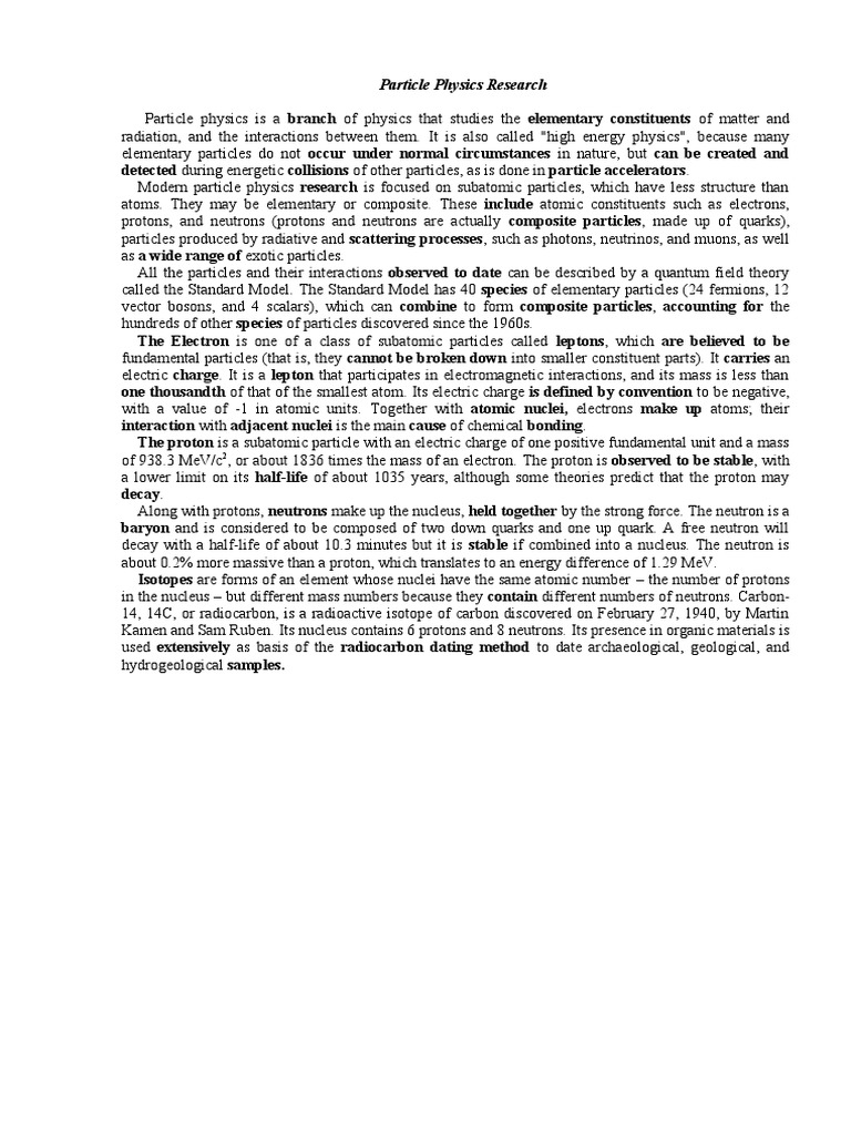 Particle Physics Research | PDF | Elementary Particle | Particle Physics