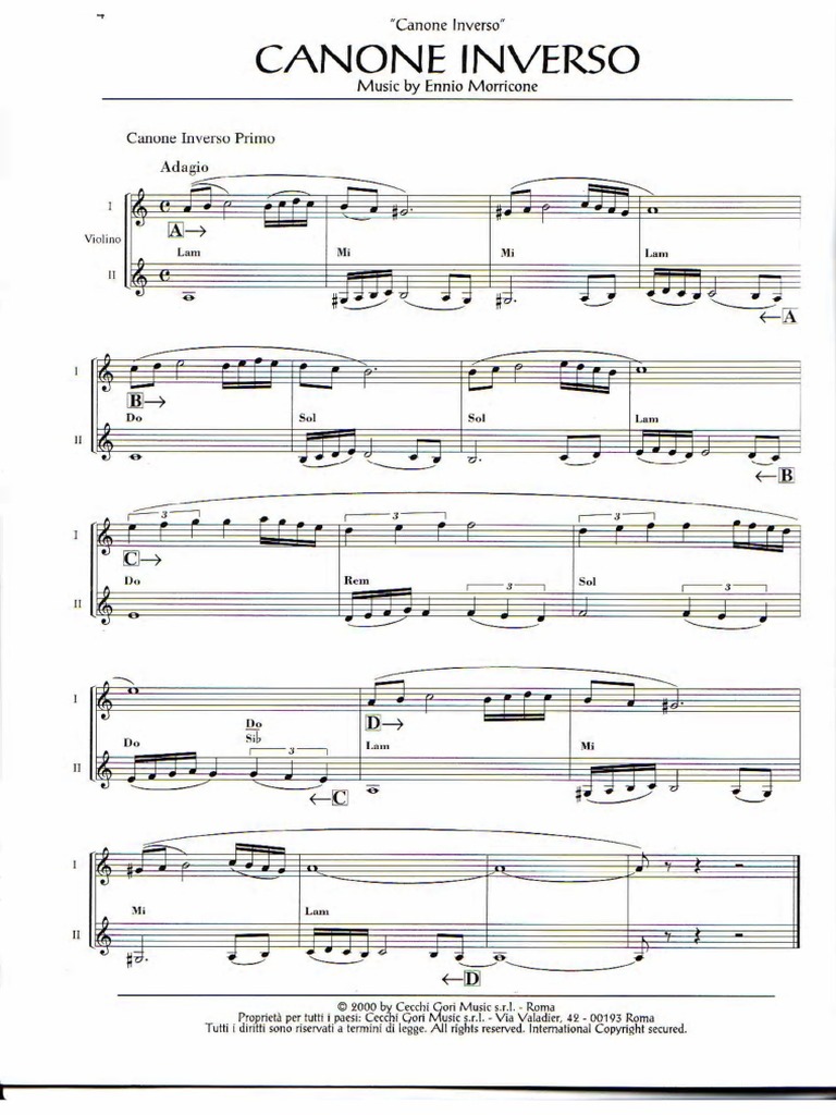 Canone Inverso - Partitura | PDF