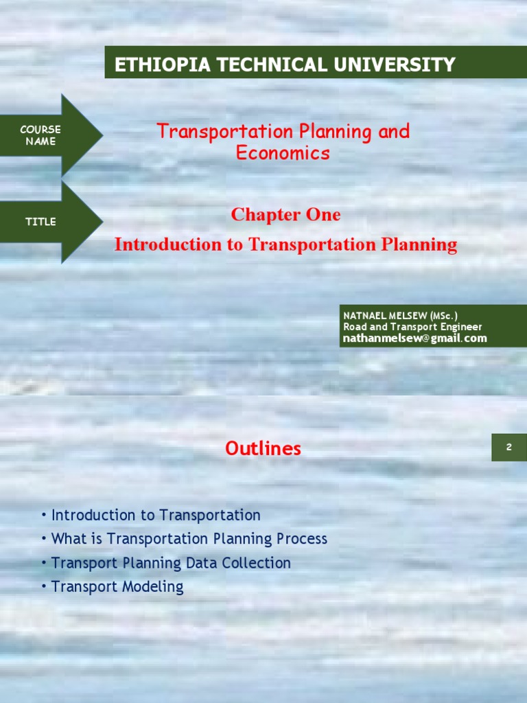 Chapter 1 - Overview of Transportation Planning | PDF | Transport ...