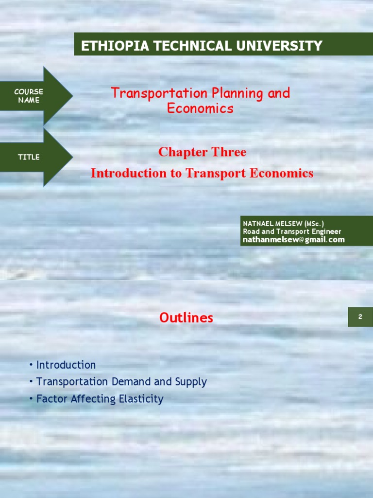 Introduction to Transport Economics | PDF | Elasticity (Economics) | Demand
