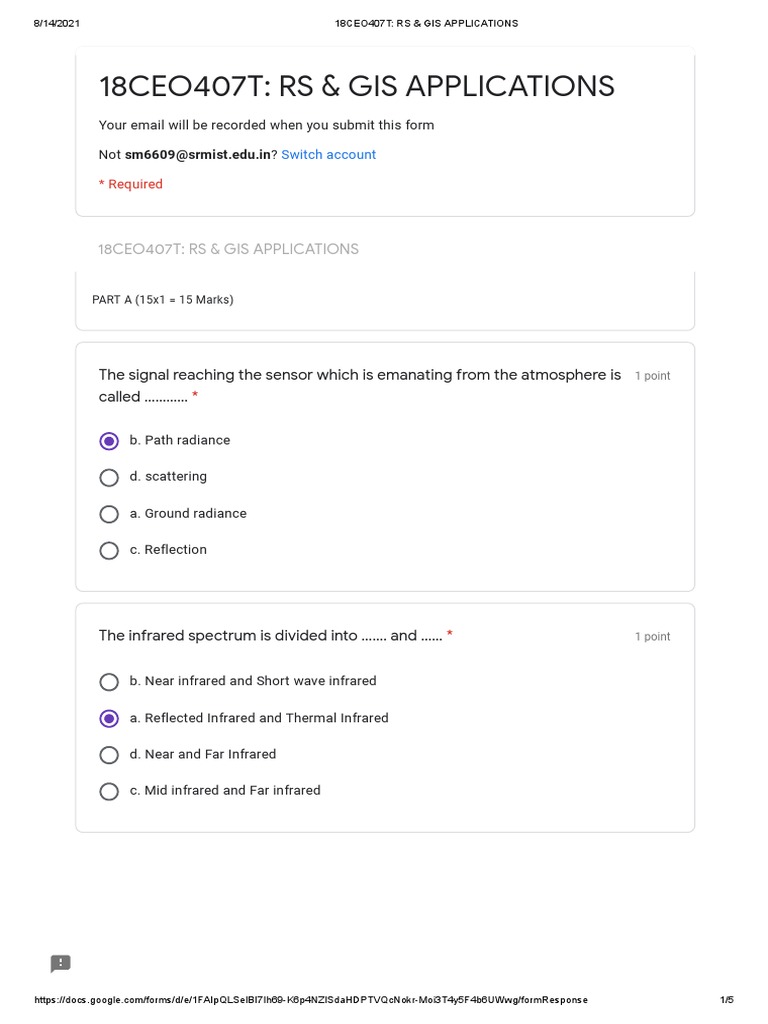 18ceo407t RS Gis Applications | PDF | Infrared | Electromagnetic Spectrum