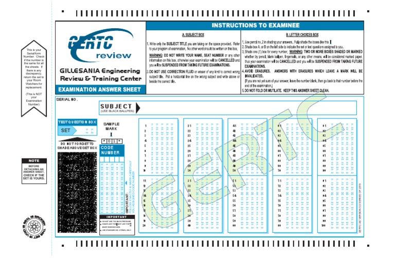 Answer Sheet Shading Practice | PDF