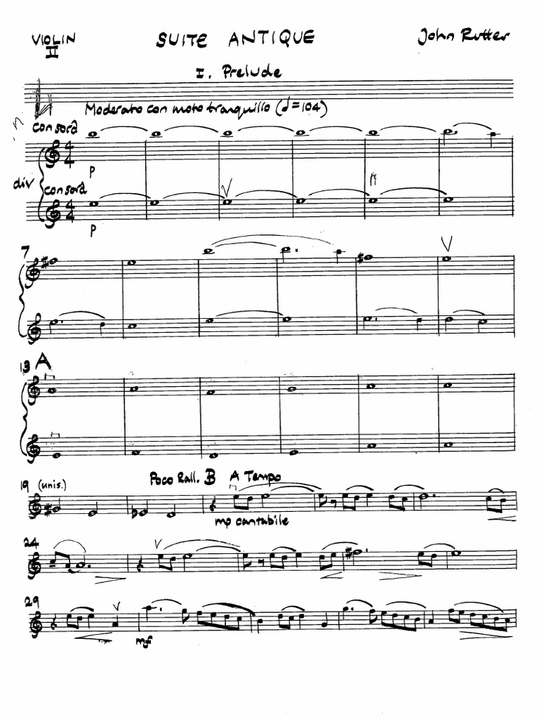 Rutter - Suite Antique - V.no 2 | PDF