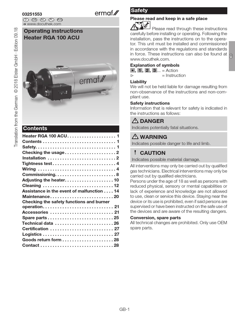 Ermaf RGA 100 ACU New Ba - Rga - 100 - Acu - GB | PDF | Power Supply ...