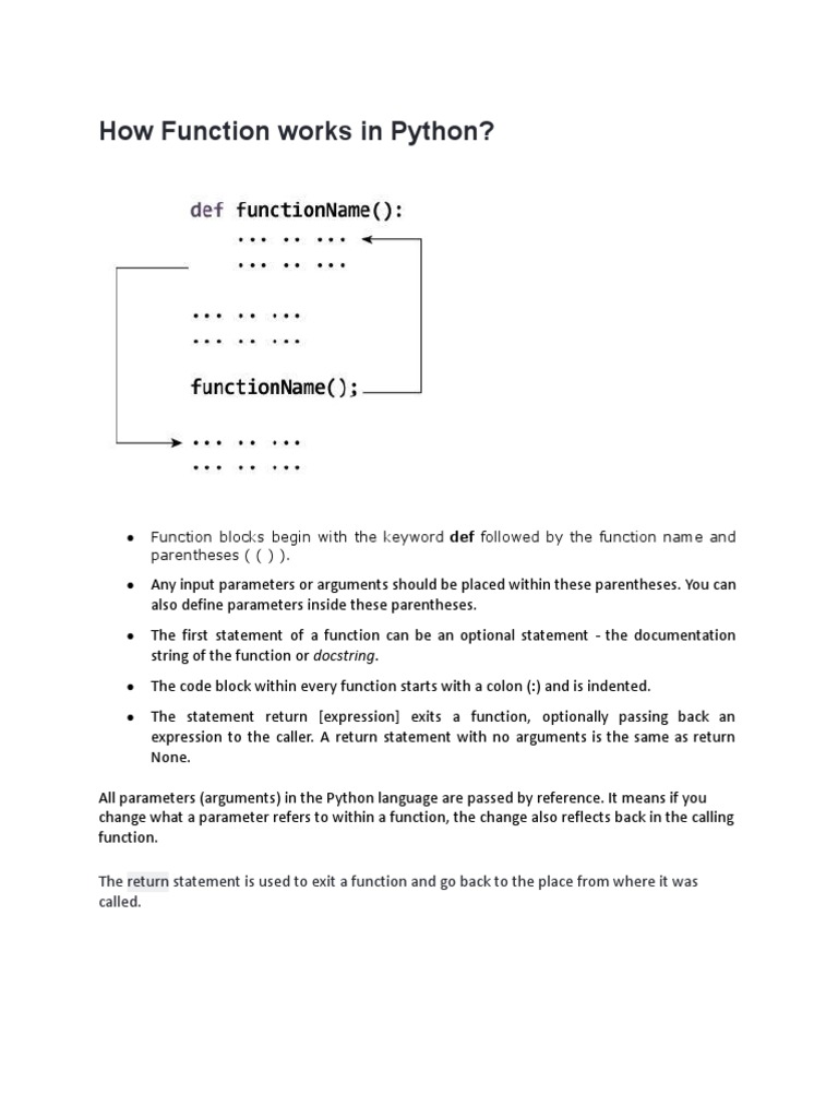 How Function Works In Python Pdf Parameter Computer Programming Anonymous Function