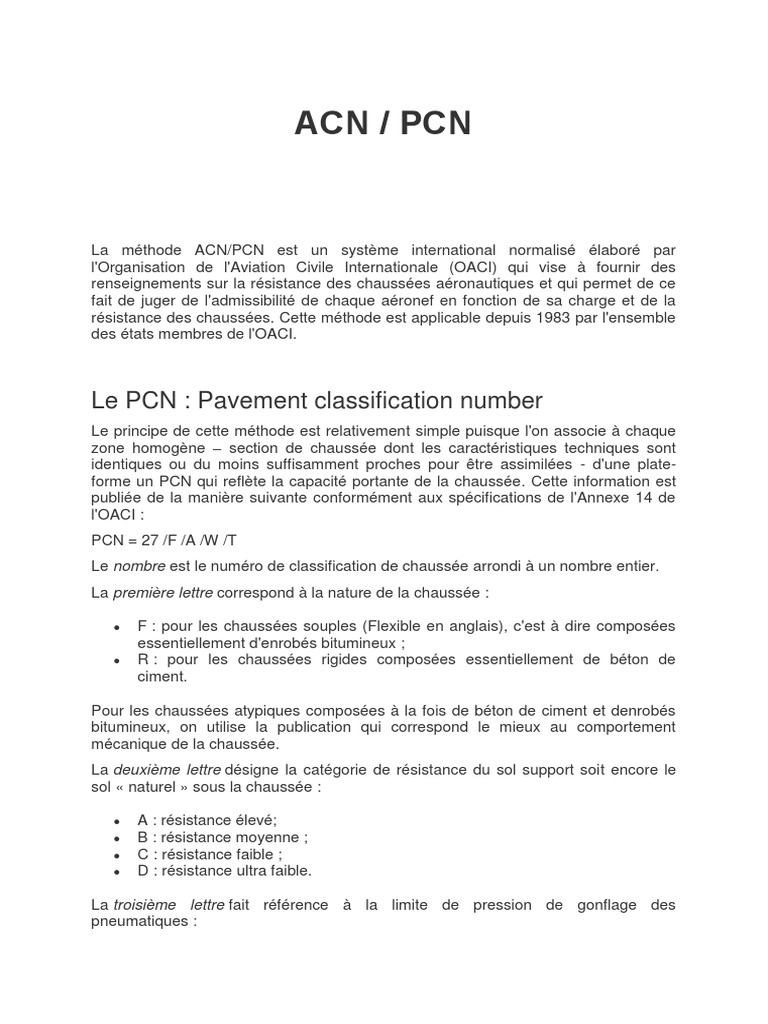 Méthode ACN/PCN en aviation | PDF