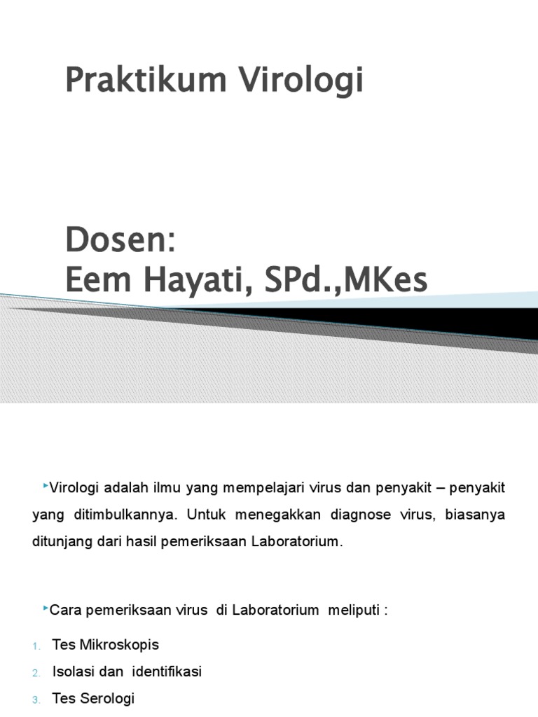Praktikum Virologi 1 | PDF | Pengembangan Diri | Sains & Matematika