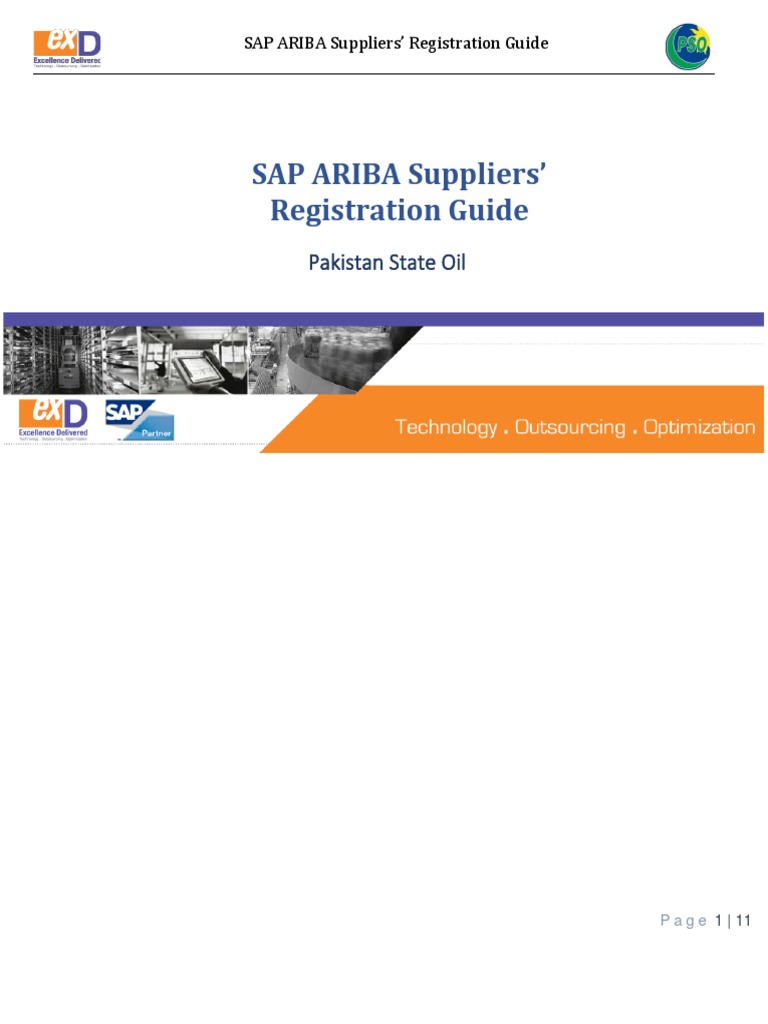 SAP Ariba Supplier Registration Guide | PDF | Supply Chain | Login
