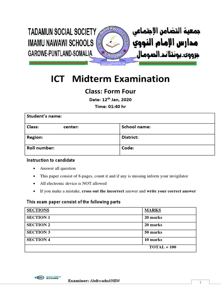 Computer Midterm Exam (F4) | PDF | Microsoft Excel | Spreadsheet